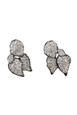 KENNETH JAY LANE Crystal And Bow Clip On Earrings - Black