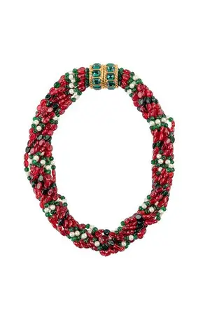 KENNETH JAY LANE Ruby And Emerald Torsade Necklace - Gold