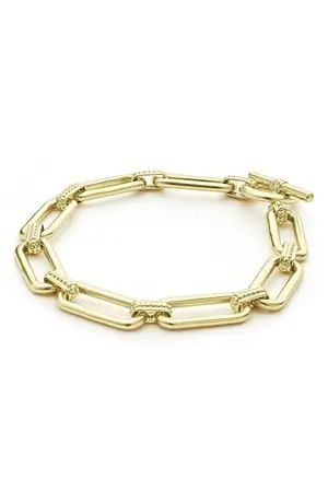 Lagos Signature Caviar Smooth Link Toggle Bracelet - Gold