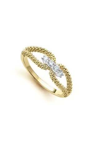 Lagos Superfine Signature Caviar Diamond Station Band Ring - Gold Diamond