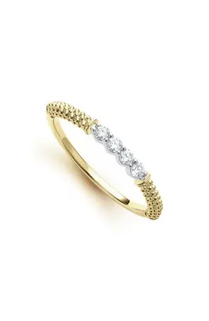 Lagos Superfine Signature Caviar Diamond Stacked Ring - Gold Diamond