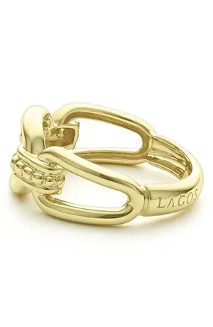 Lagos Signature Caviar Oval Link Ring