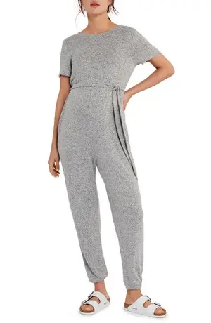 A Pea In The Pod Reversible Hacci Maternity Jumpsuit - Grey
