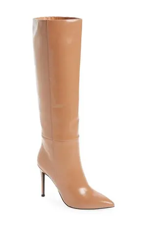 Jeffrey Campbell Arsen Knee High Stiletto Boots Light Tan