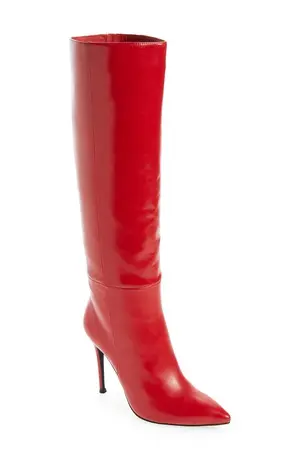Jeffrey Campbell Arsen Knee High Stiletto Boots Red