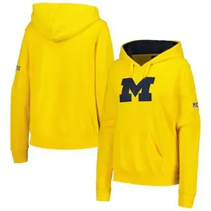 STADIUM ATHLETIC Michigan Wolverines Team Big Logo Pullover Hoodie - Maize