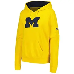 STADIUM ATHLETIC Michigan Wolverines Big Logo Pullover Hoodie - Maize