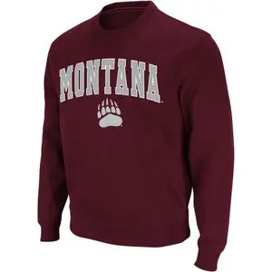 COLOSSEUM Montana Grizzlies Arch & Logo Crew Neck Sweatshirt - Maroon