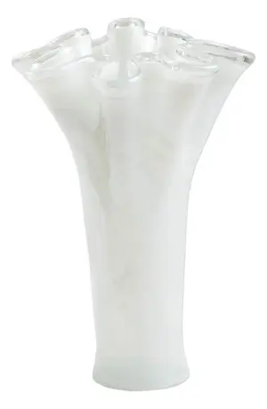 VIETRI Onda Tall Glass Vase - White