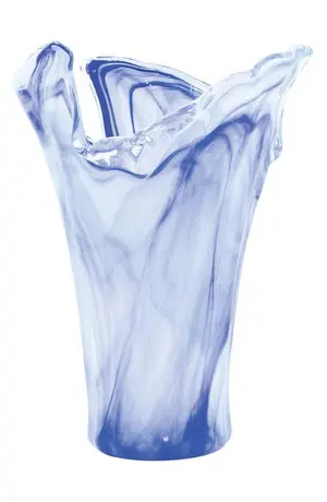 VIETRI Onda Large Glass Vase - Cobalt