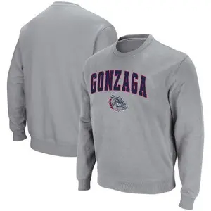 COLOSSEUM Gonzaga Bulldogs Arch & Logo Tackle Twill Pullover Sweatshirt