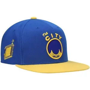 Mitchell & Ness Gold Golden State Warriors Hardwood Classics Snapback Hat - Royal