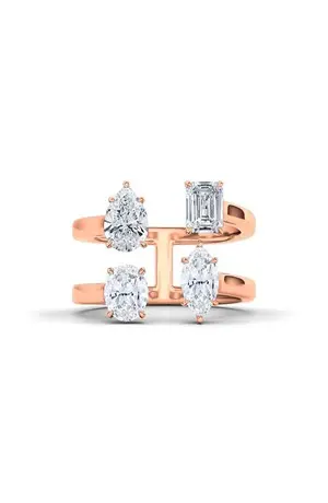 HAUTECARAT HauteCarat 18k Gold Lab-Created Diamond Ring 14k Rose Gold