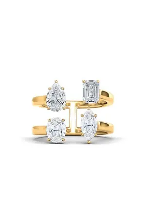 HAUTECARAT HauteCarat 18k Gold Lab-Created Diamond Ring 18k Yellow Gold