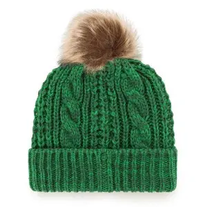 '47 Bay Packers Logo Meeko Cuffed Knit Hat With Pom - Green