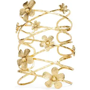 KARINE SULTAN Large Flower Cuff Bracelet - Gold