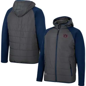 COLOSSEUM Navy Auburn Tigers Good On You Raglan Full-zip Jacket - Charcoal