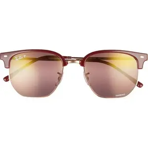 Ray-ban Clubmaster 53mm Polarized Square Sunglasses - Bordeaux