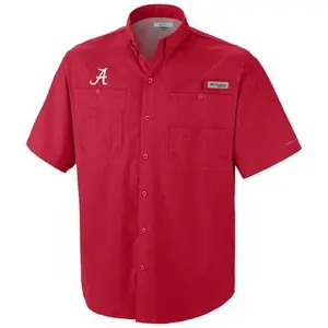 Columbia Alabama Tide Big & Tall Collegiate Tamiami Button-down Shirt - Crimson