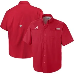 Columbia Alabama Tide Big & Tall Collegiate Tamiami Button-down Shirt - Crimson