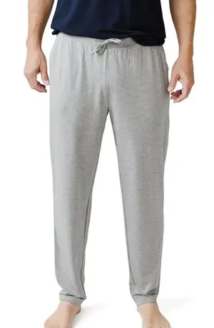 Cozy Earth Tie Waist Stretch Knit Pajama Pants - Heather Grey