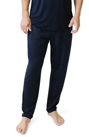 Cozy Earth Tie Waist Stretch Knit Pajama Pants - Navy