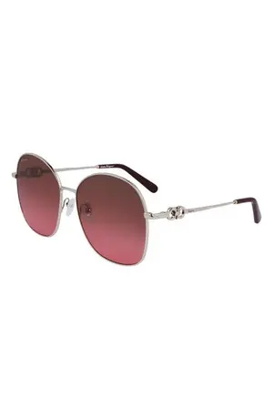 FERRAGAMO 59mm Gradient Sunglasses - Gold/brown Red Gradient