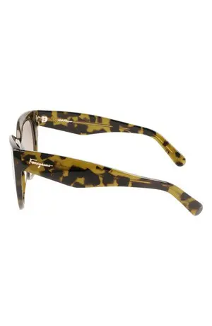 FERRAGAMO 56mm Gradient Cat Eye Sunglasses - Tortoise Green