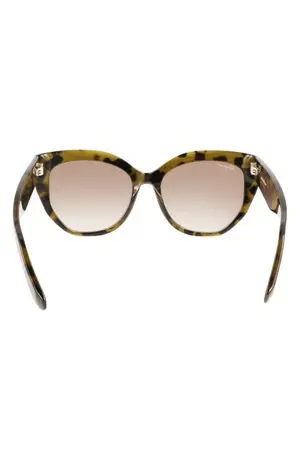 FERRAGAMO 56mm Gradient Cat Eye Sunglasses - Tortoise Green