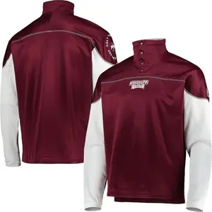 Adidas Mississippi State Bulldogs Aeroready Knit Quarter-snap Jacket - Maroon