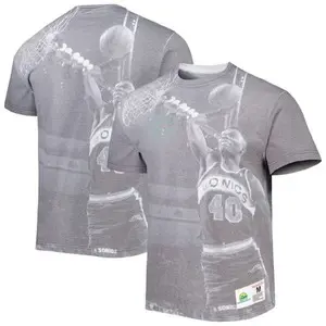 Mitchell & Ness Shawn Kemp Heather Seattle Supersonics Above The Rim T-shirt - Gray
