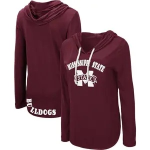 COLOSSEUM Mississippi State Bulldogs My Lover Lightweight Hooded Long Sleeve T-shirt - Maroon