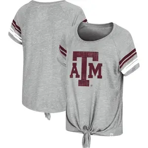 COLOSSEUM Heathered Gray Texas A&m Aggies Boo You Knotted Raglan T-shirt - Heather Gray