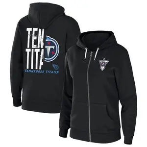 WEAR BY ERIN ANDREWS Tennessee Titans Sponge Fleece Full-zip Hoodie - Black