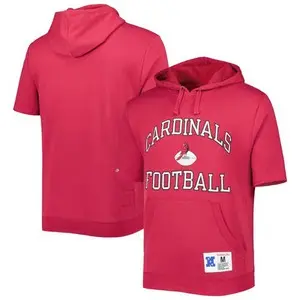 Mitchell & Ness Arizona S Washed Short Sleeve Pullover Hoodie - Cardinal