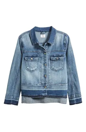 WASH LAB DENIM Raw Hem Jacket - Chill Blue Light