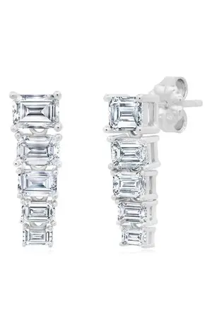 CRISLU Cubic Zirconia Drop Earrings - Platinum