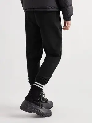 Moncler Tapered Striped Cotton-jersey Sweatpants
