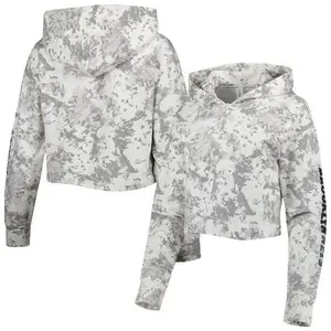 LUSSO White Brooklyn Nets Maia Tri-blend Cropped Quarter-zip Top - Gray