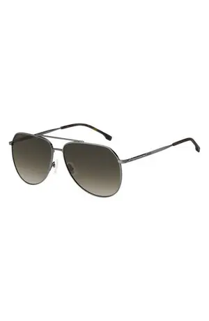 BOSS 61mm Aviator Sunglasses - Dark Ruthenium