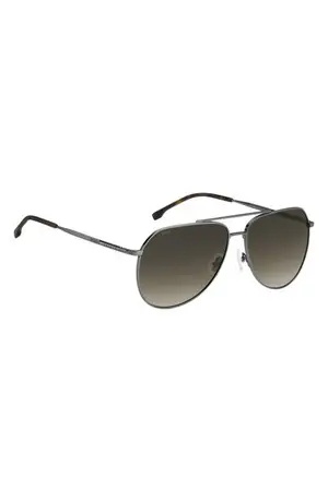 BOSS 61mm Aviator Sunglasses - Dark Ruthenium