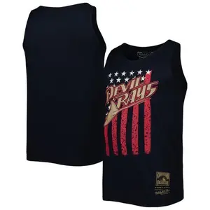 Mitchell & Ness Tampa Bay Rays Cooperstown Collection Stars And Stripes Tank Top - Navy