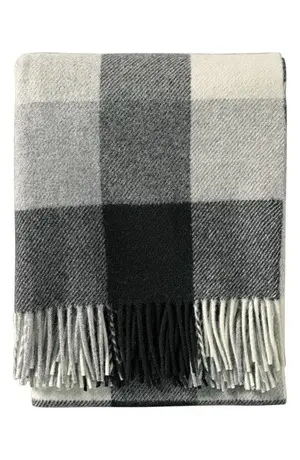 Pendleton Plaid Washable Wool Throw - Black/ Ivory