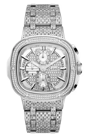 JBW Heist Diamond Chronograph Bracelet Watch - Rhodium