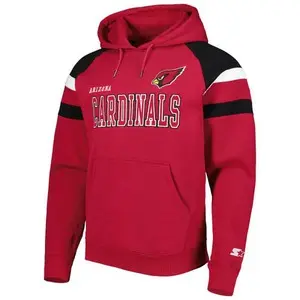 STARTER Arizona Cardinals Draft Fleece Raglan Pullover Hoodie