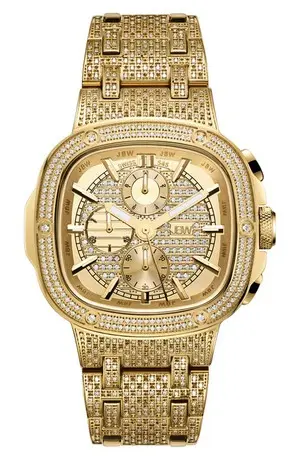 JBW Heist Diamond Bracelet Chronograph Watch - 18k Gold
