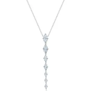 CRISLU Crislu Oppulent Drops Y-Necklace Platinum