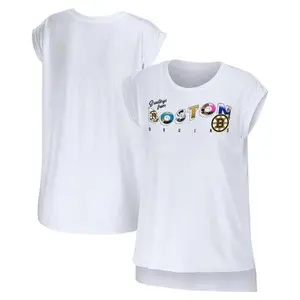 WEAR BY ERIN ANDREWS Boston Bruins Greetings From Muscle T-shirt - White