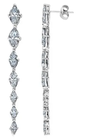 CRISLU Linear Drop Earrings - Platinum