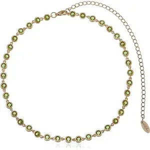 Ettika Cubic Zirconia Bezel Collar Necklace - Green